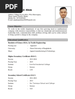 CV of Kawsar Mahmud | PDF | Nature | Science