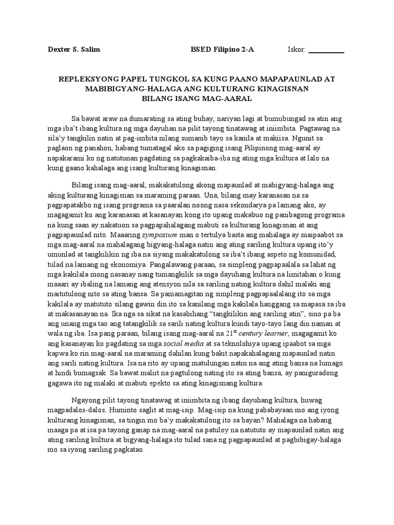 Repleksyong Papel | PDF