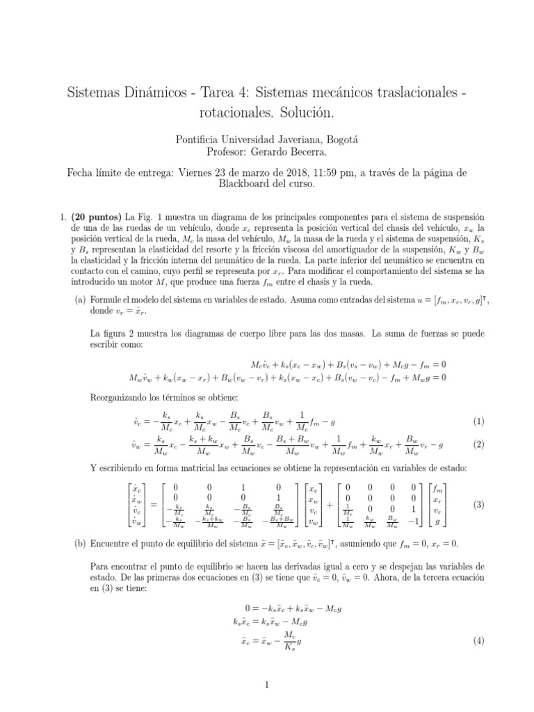 Tarea4 Soln | PDF | Masa | Matlab