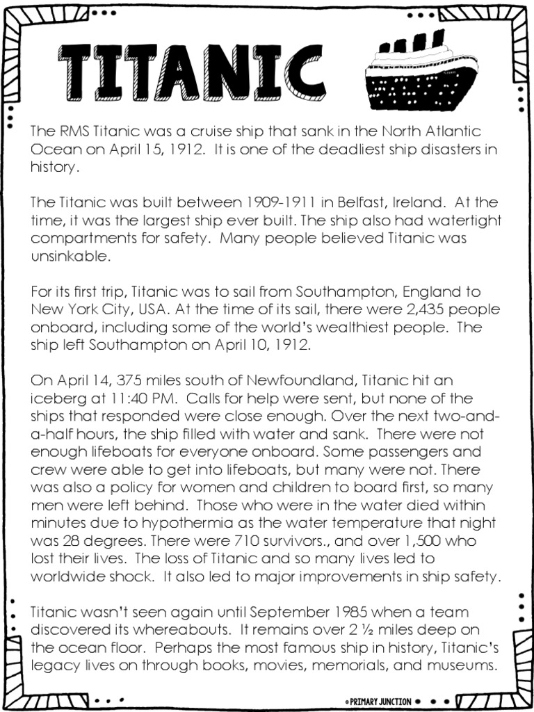 Titanic: A Historic Tragedy | PDF