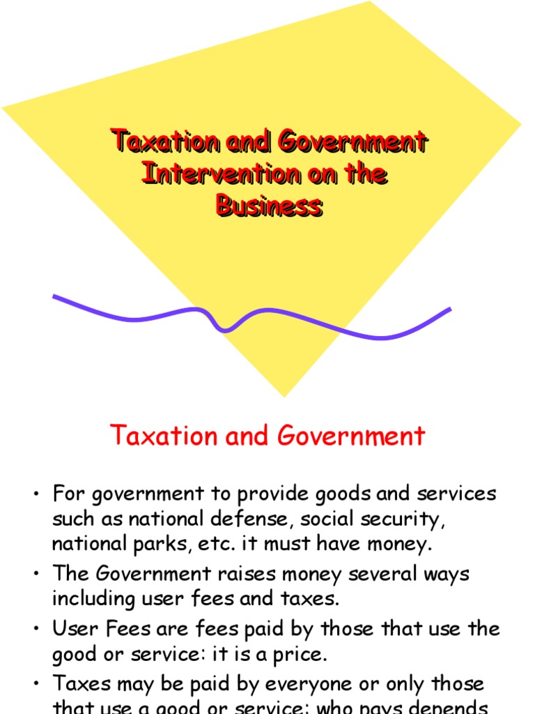 Taxation and Government Intervention On The Business | PDF | Tax ...