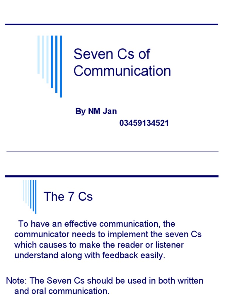 Seven Cs of Communication: by NM Jan 03459134521 | PDF | Question ...