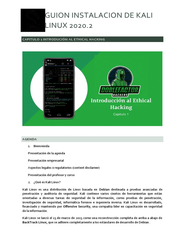 Capitulo 1 Introdución Al Ethical Hacking | PDF | Distribución de Linux ...
