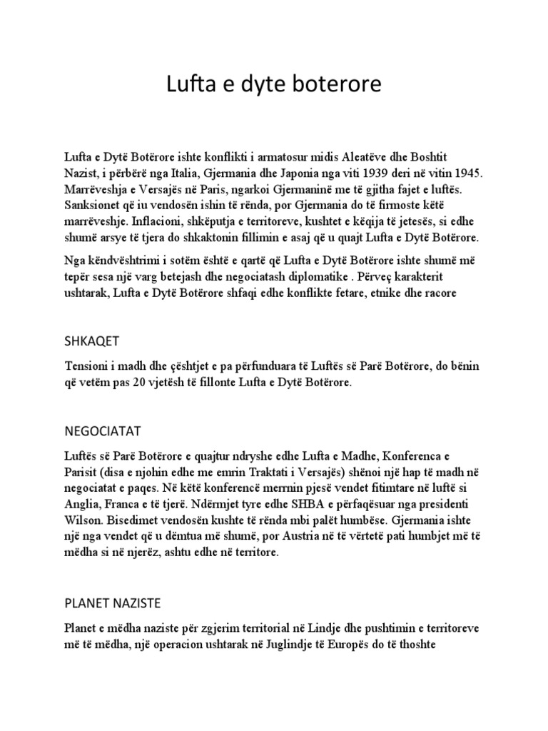 Lufta e Dyte Boterore | PDF