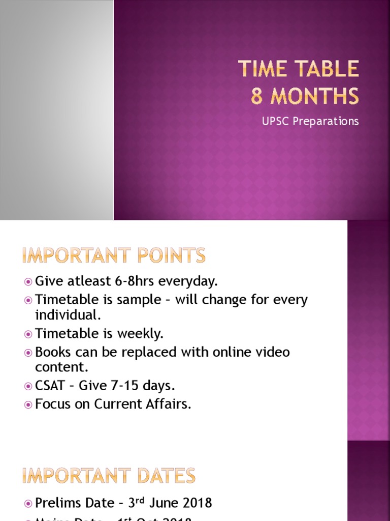 UPSC Timetable | PDF | Science