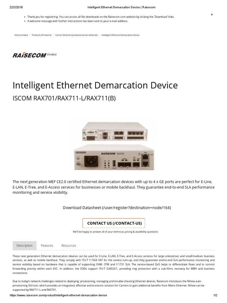 Raisecom RAX701 711-L 711 (B) DESCRIPTION | PDF | Data Transmission ...