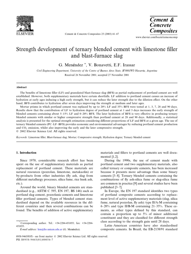 Ternary Blended Cement Strength Analysis | PDF | Cement | Concrete