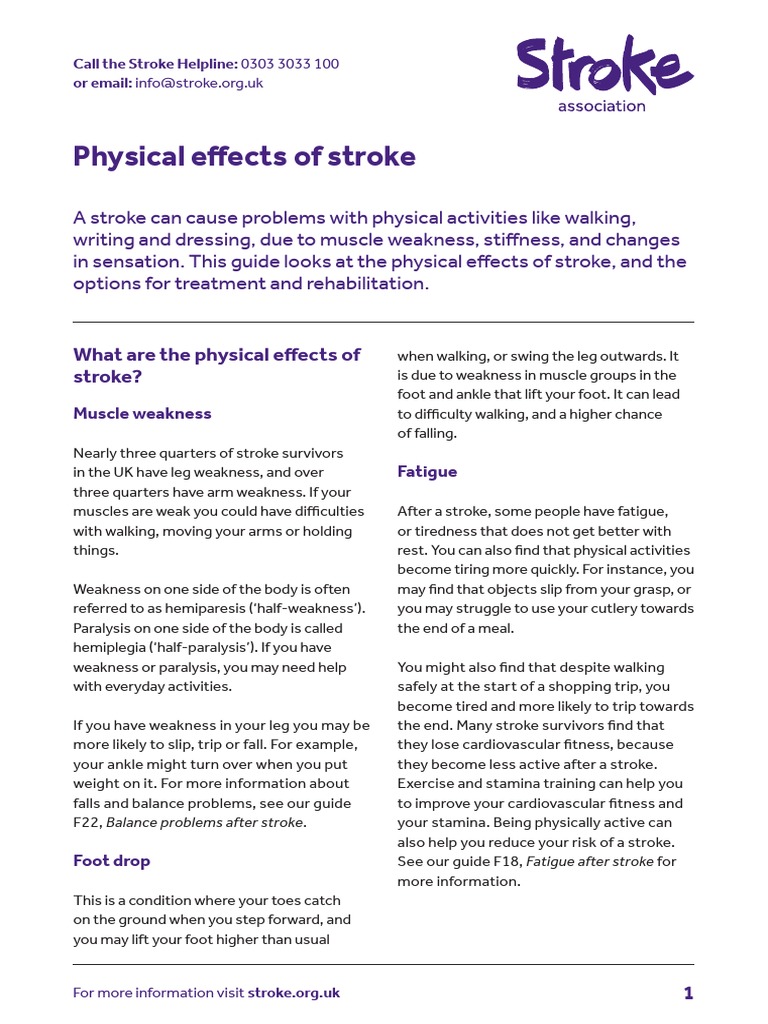 What Are The Physical Effects of Stroke? | PDF | Physical Therapy ...