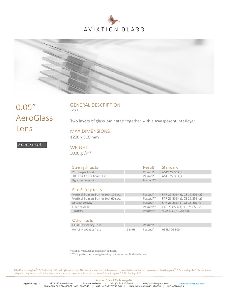 SPEC SHEET 005 AeroGlass Lens | PDF | Building Engineering | Materials