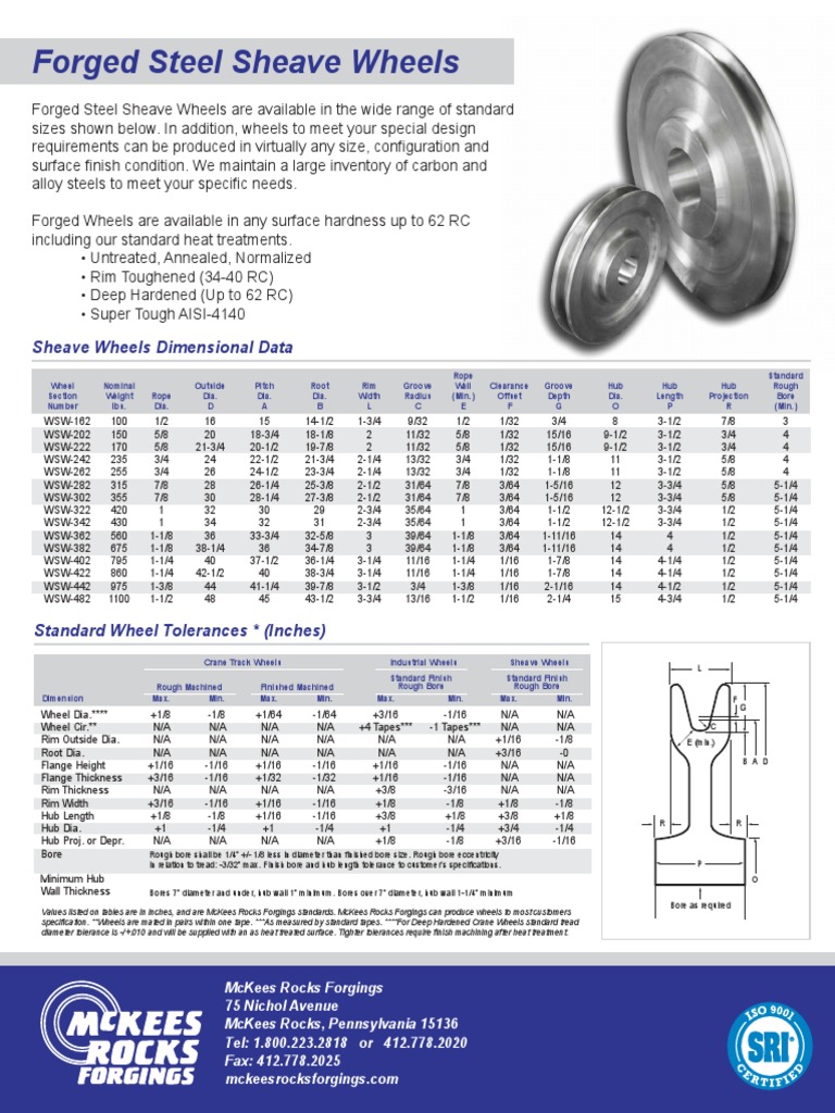 MRF Sheave Sections | PDF | Forging | Heat Treating
