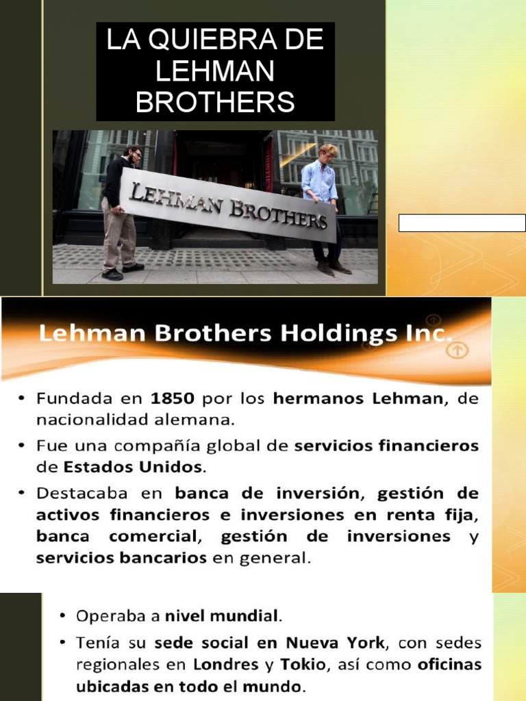 Quiebra de Lehman Brothers: Resumen y Efectos | PDF | Política