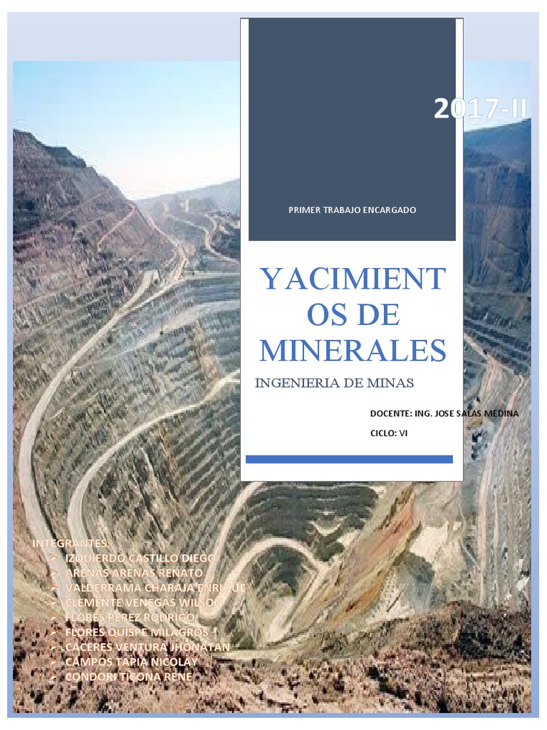 Yacimiento de Minerales | PDF | Roca (geología) | Minerales