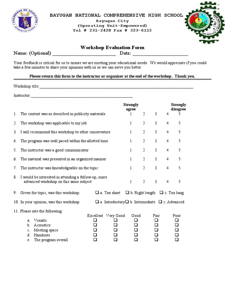 Participant Evaluation Form (Ms Word) | PDF | Education Theory | Pedagogy