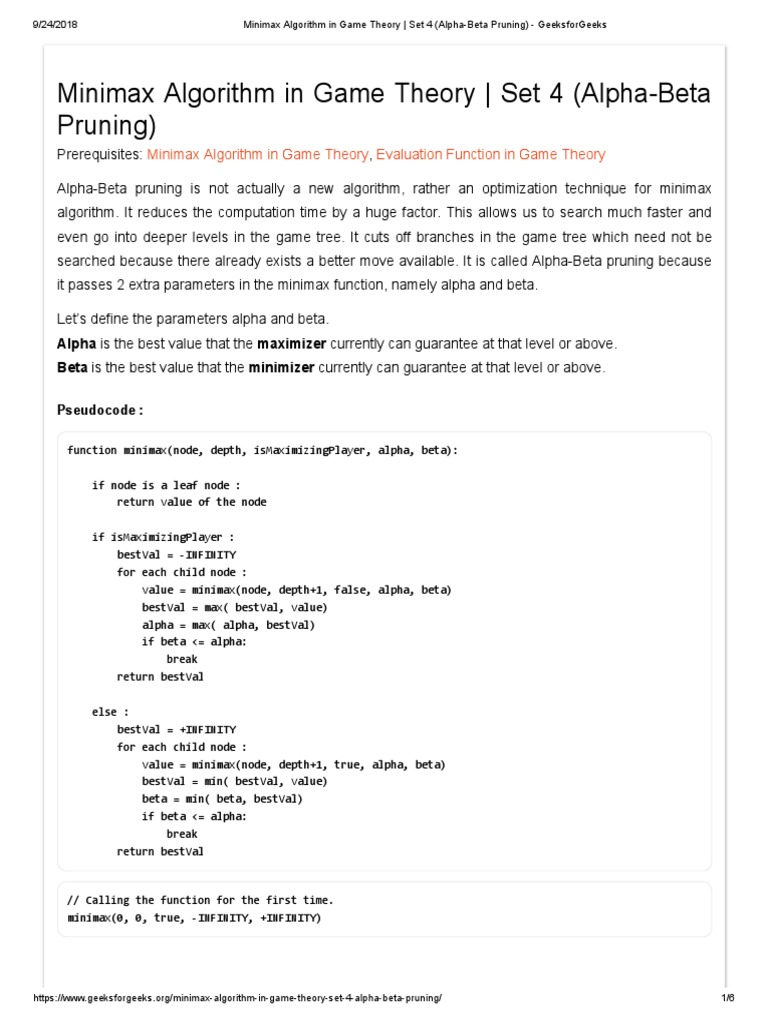 Alpha-Beta Pruning-Ref-4 PDF | PDF | Algorithms And Data Structures | Applied Mathematics