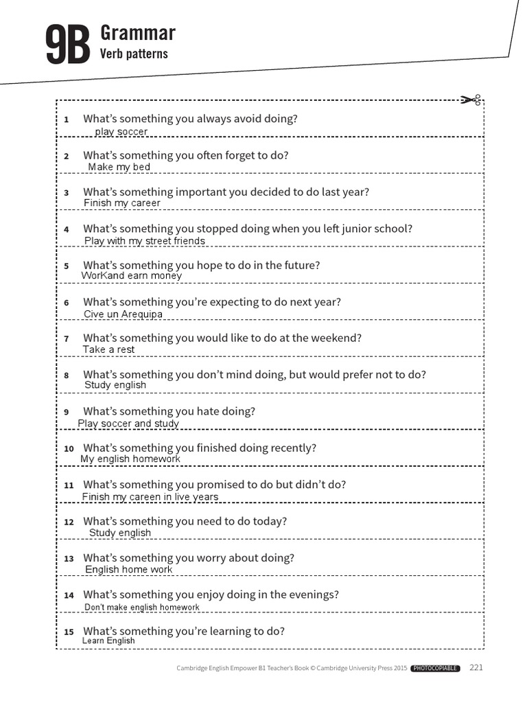 Grammar 9b Cee - b1 - RB - TB - A18 - Resource-18. | PDF