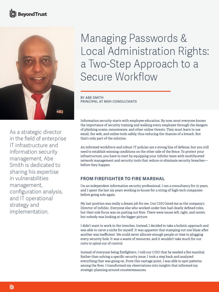 Managing Passwords & Local Administration Rights: A Two-Step Approach ...