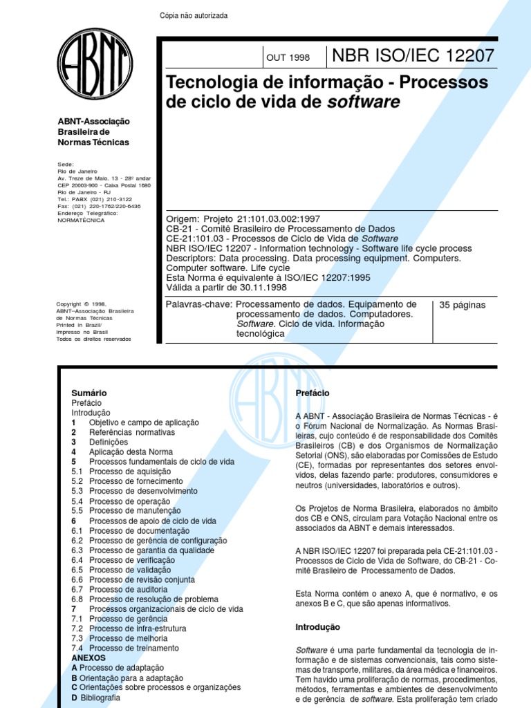 Iso 12207 | PDF | Qualidade (negócios) | Programas