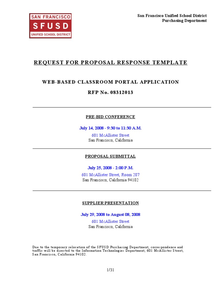 RFP Response Template | PDF | Technical Support | Databases