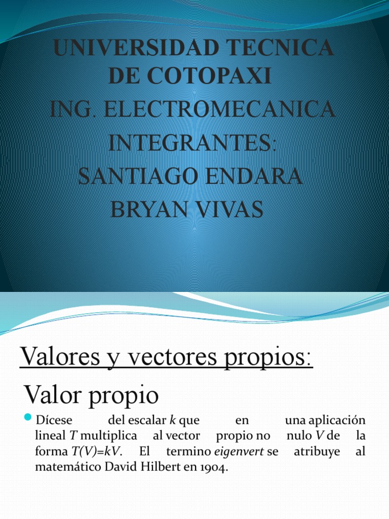 Valores y Vectores Propios | PDF | Valores propios y vectores propios | Matriz (Matemáticas)