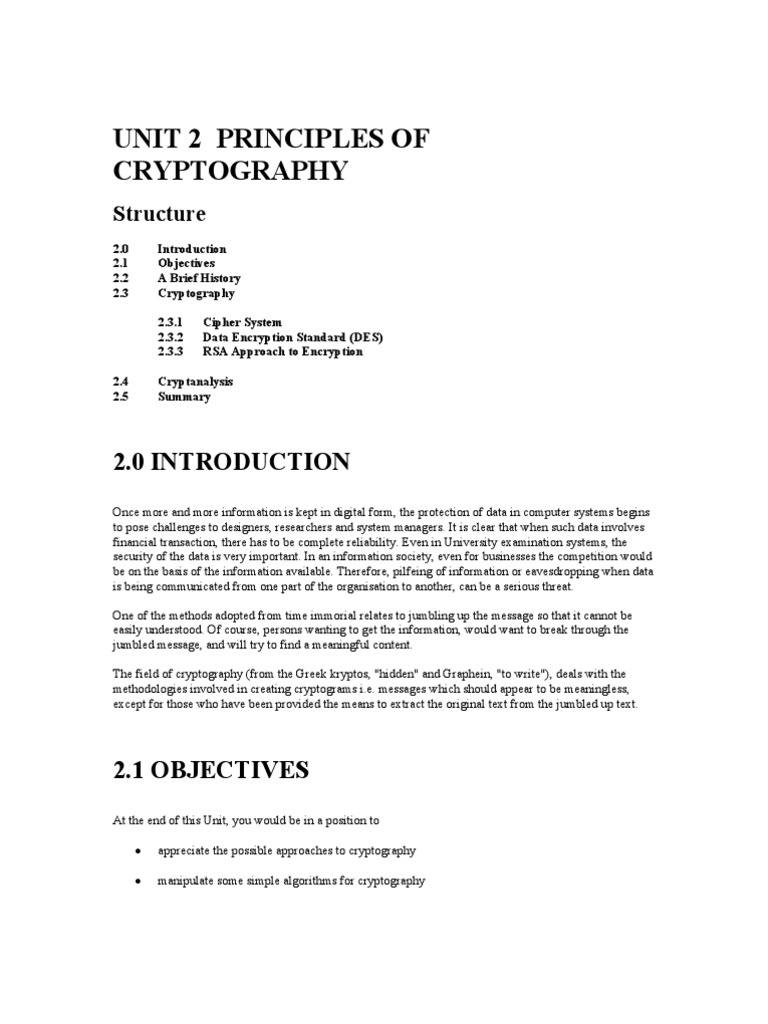 Unit 2 CRYPTOGRAPHY | PDF | Cryptography | Cipher