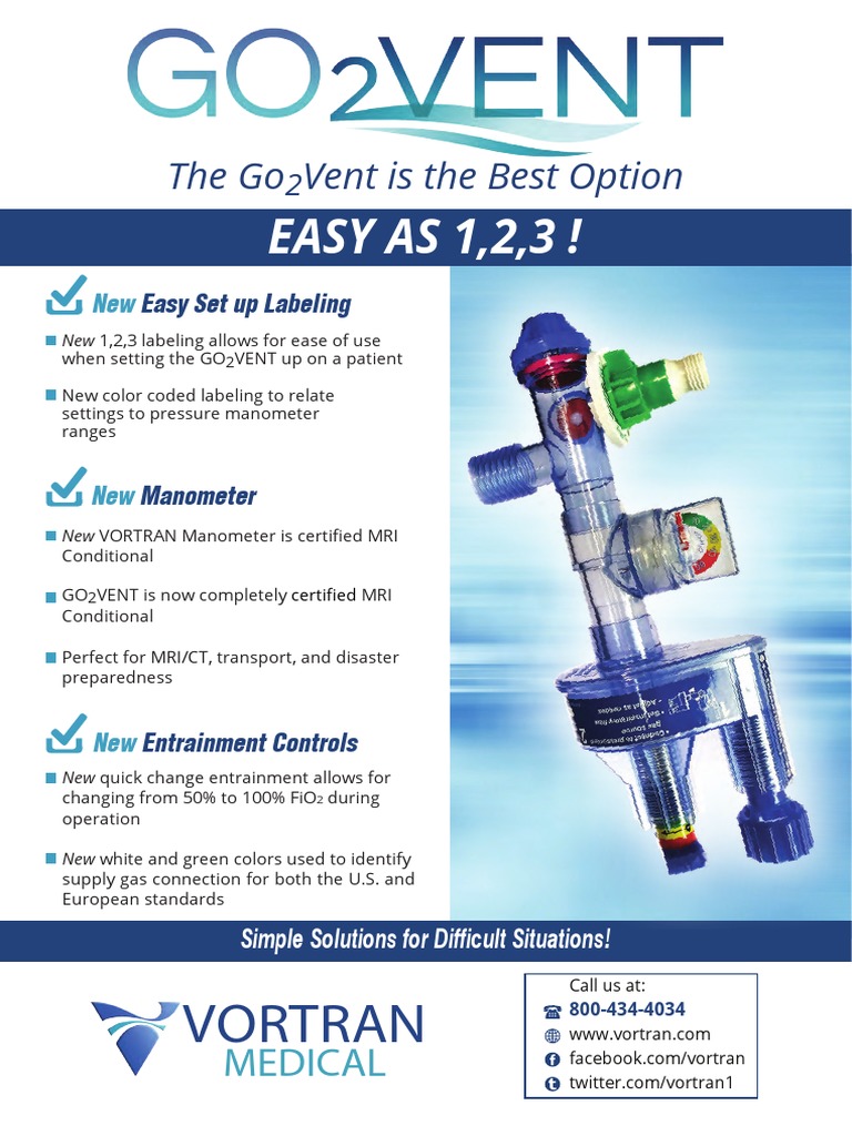 Manual Vortran Go2vent 3 | PDF | Pressure Measurement | Gases