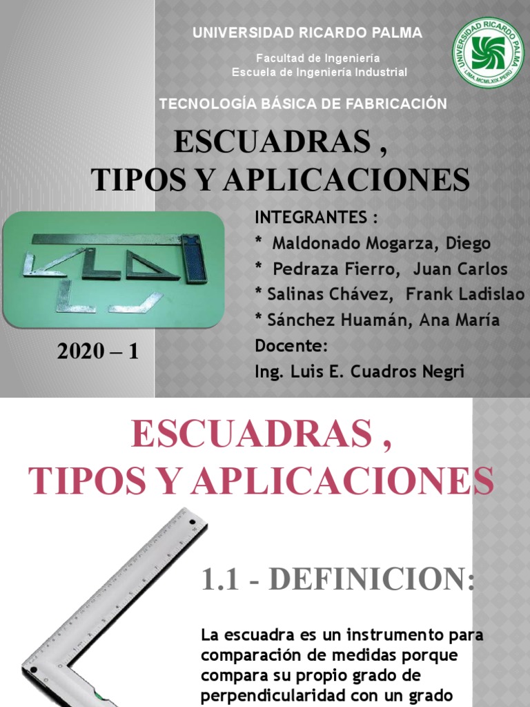 Tipos y Usos de Escuadras en Ingeniería | PDF | Herramientas | Triángulo