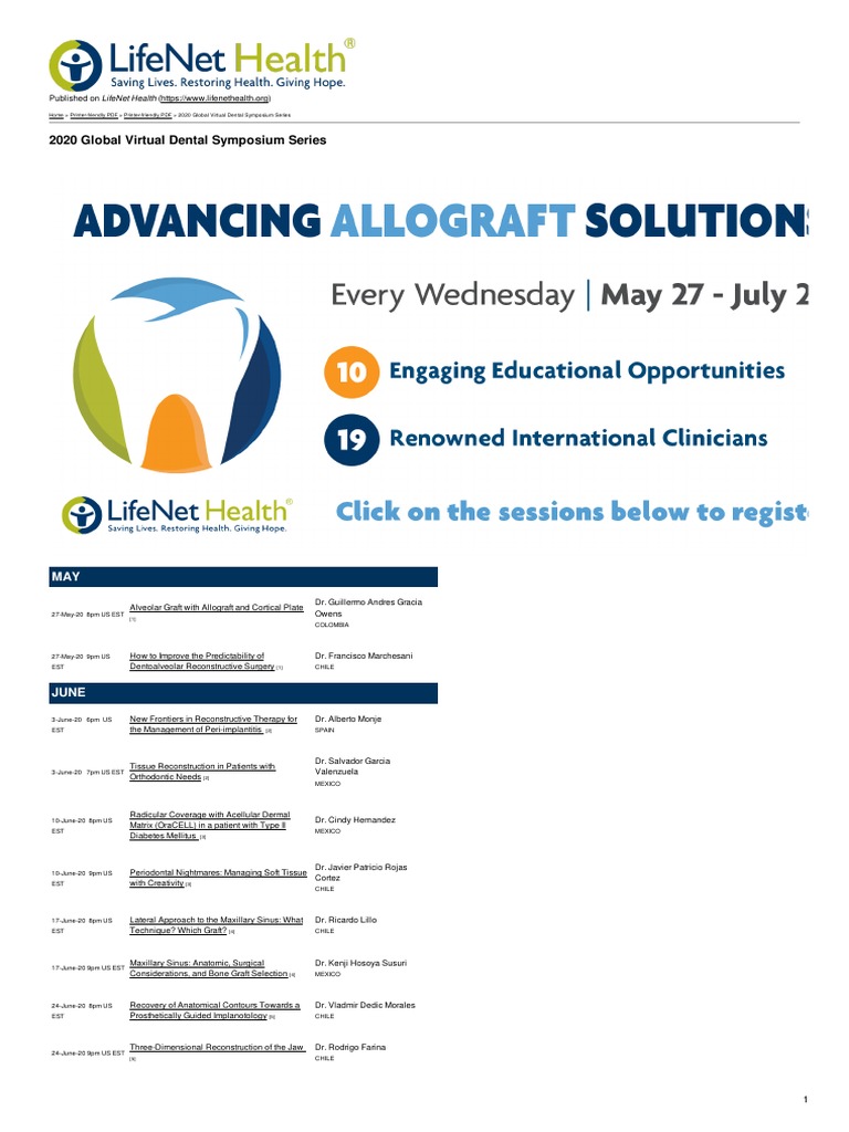 Lifenet Health - 2020 Global Virtual Dental Symposium Series - 2020-05 ...