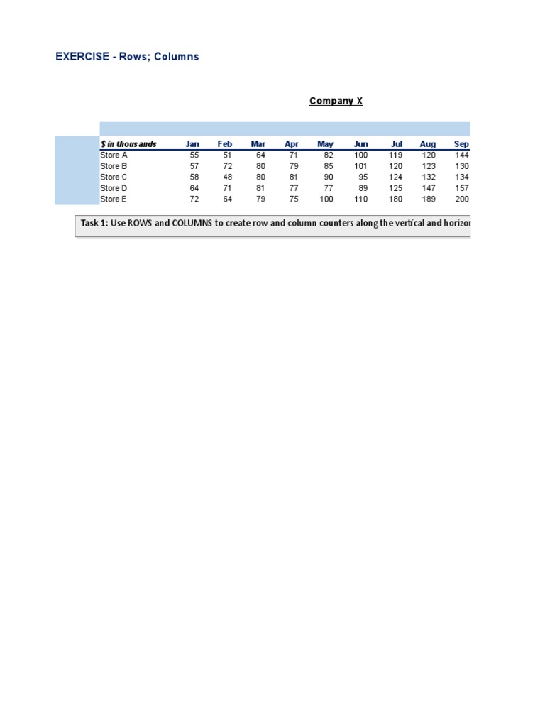 Rows and Columns Exercise Overview | PDF | Database Index | Computing ...