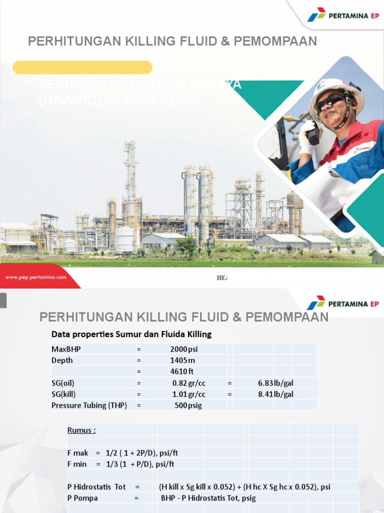 Perhitungan Killing Fluid & Pemompaan: Sepuluh (10) Potensi Bahaya ...