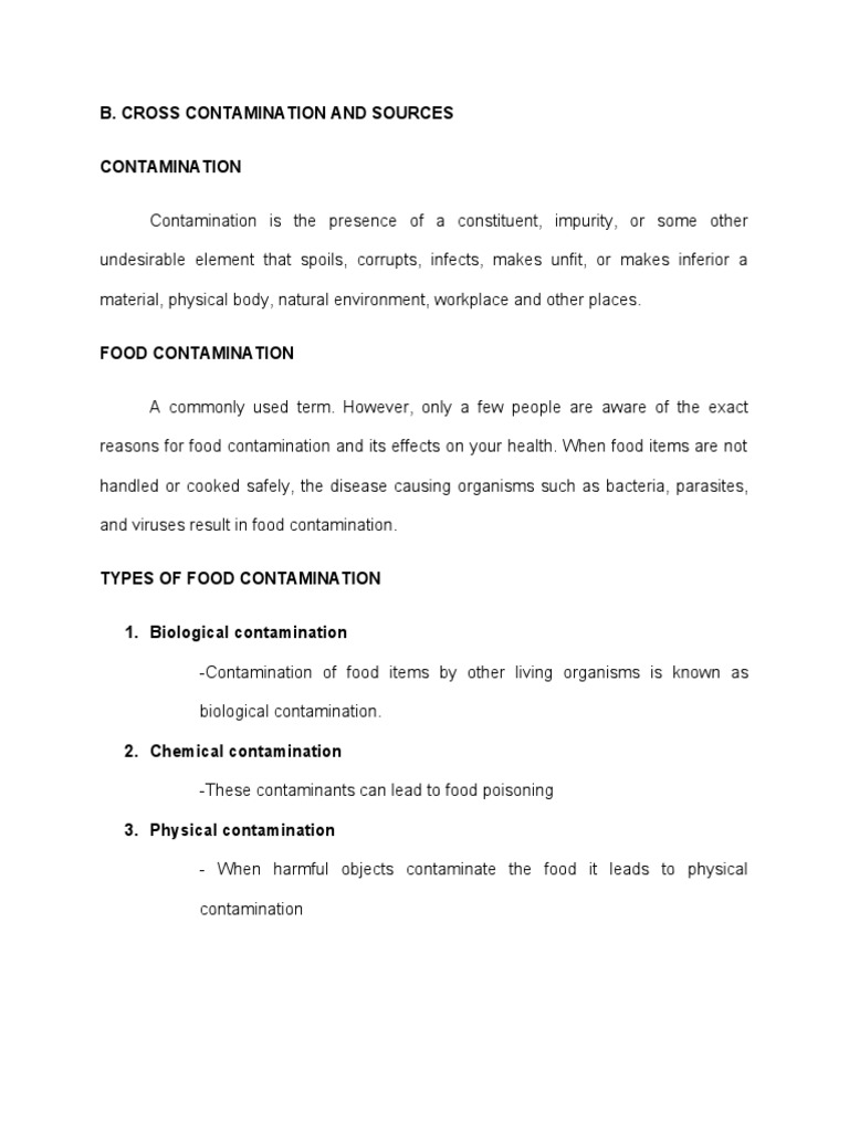 Understanding Cross Contamination: Causes, Types, Risks and Ways to ...