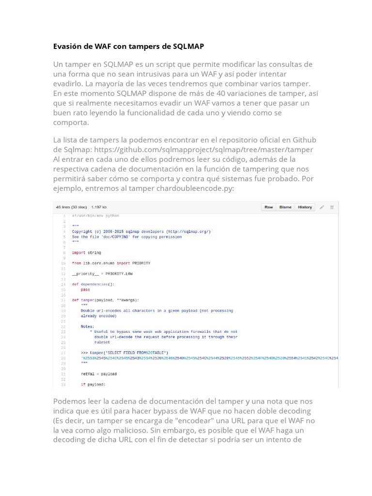 6.evasión de WAF Con Tampers de SQLMAP | PDF