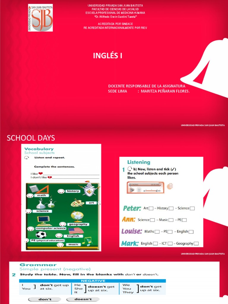 Lesson 6 Ingles 1 | PDF | Relaciones personales, crianza y desarrollo ...