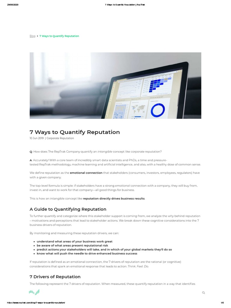 7 Ways To Quantify Reputation - RepTrak | PDF | Reputation | Governance