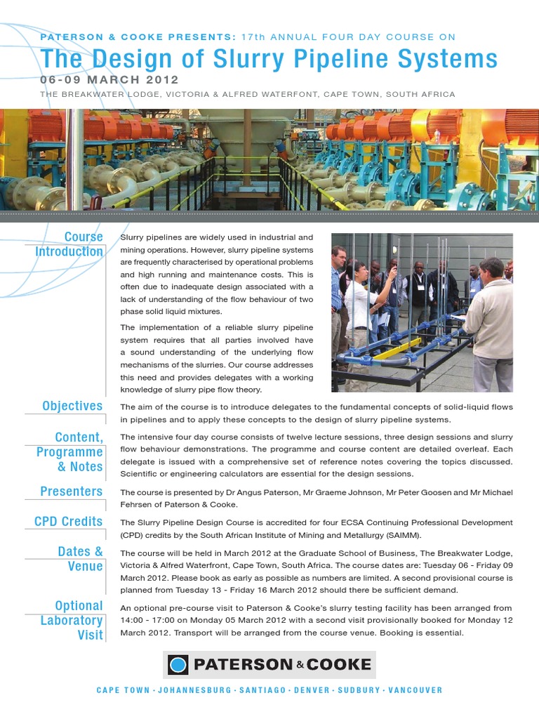 The Design of Slurry Pipeline Systems - Paterson & Cooke | PDF ...