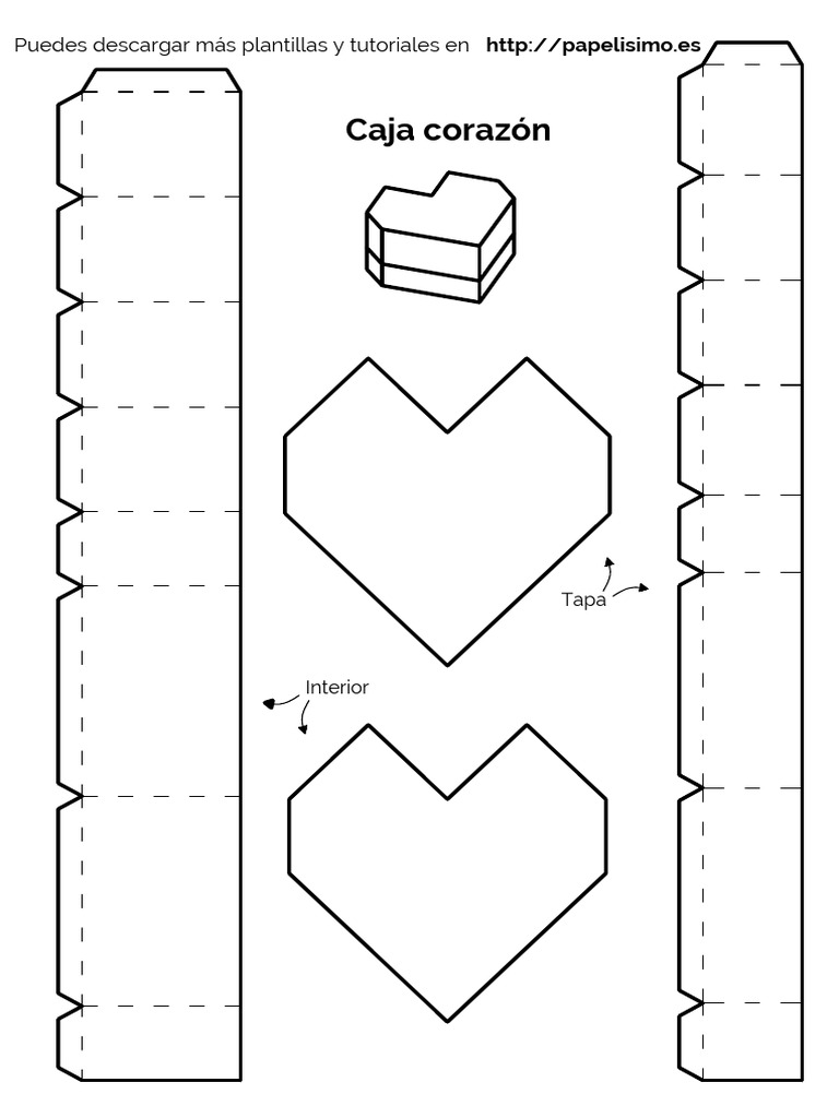 Plantilla Caja Forma Corazón Pdf Pdf
