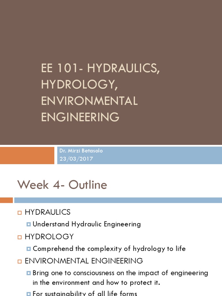 EE 101 - Hydraulics, Hydrology, Environmental Engineering PDF | PDF ...