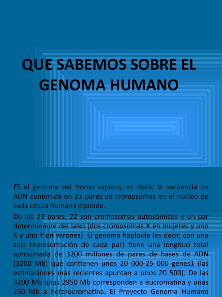 Que Sabemos Sobre El Genoma Humano | PDF | Genoma humano | Cromosoma