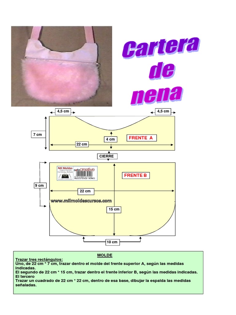 Molde de cartera para niñas | PDF