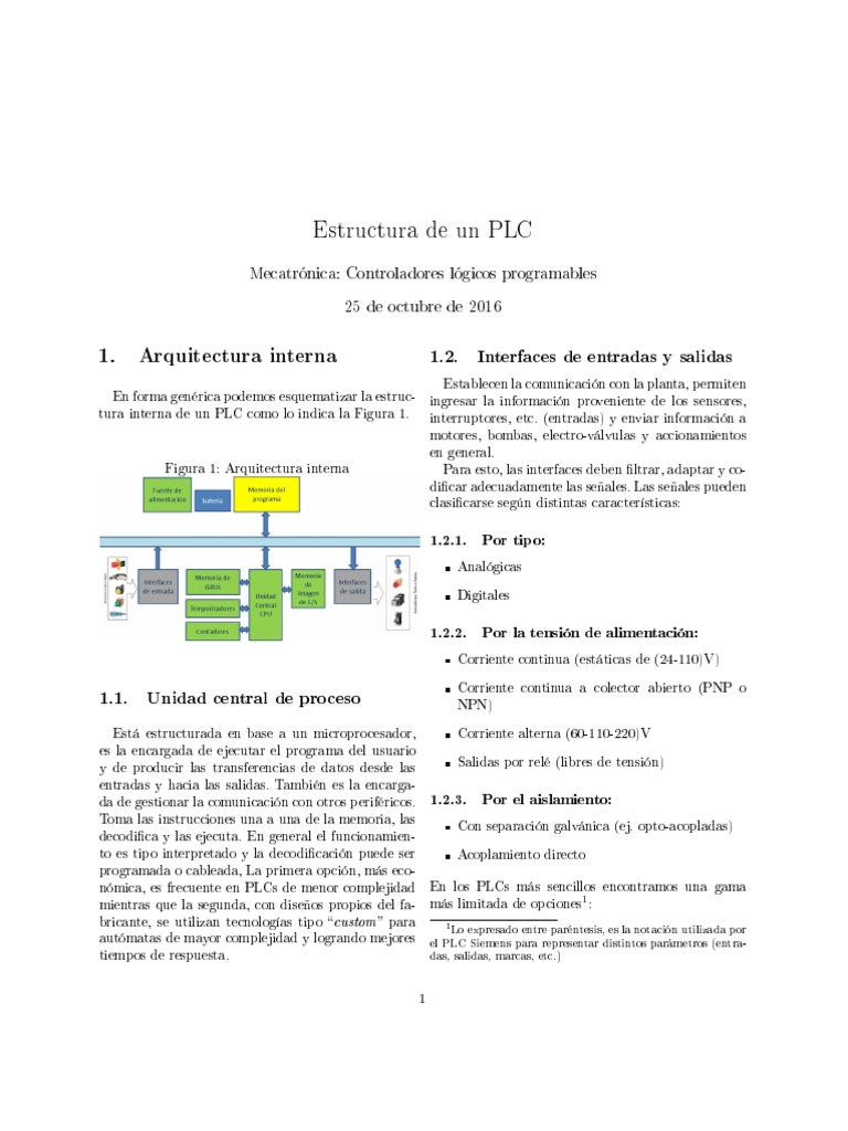 Estructura de Un PLC PDF | PDF | Controlador lógico programable | Programa de computadora