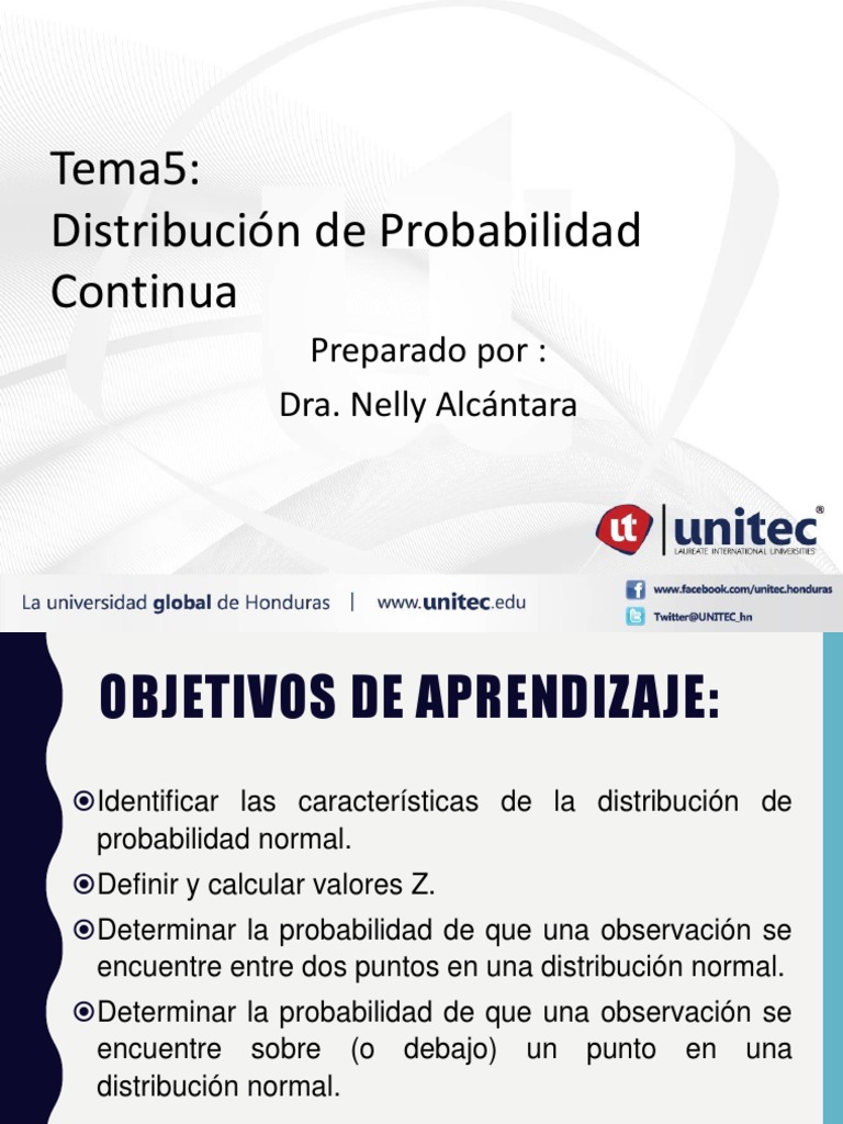 Tema5 Distribuciones de Probabilidad Continua PDF | PDF | Distribución ...
