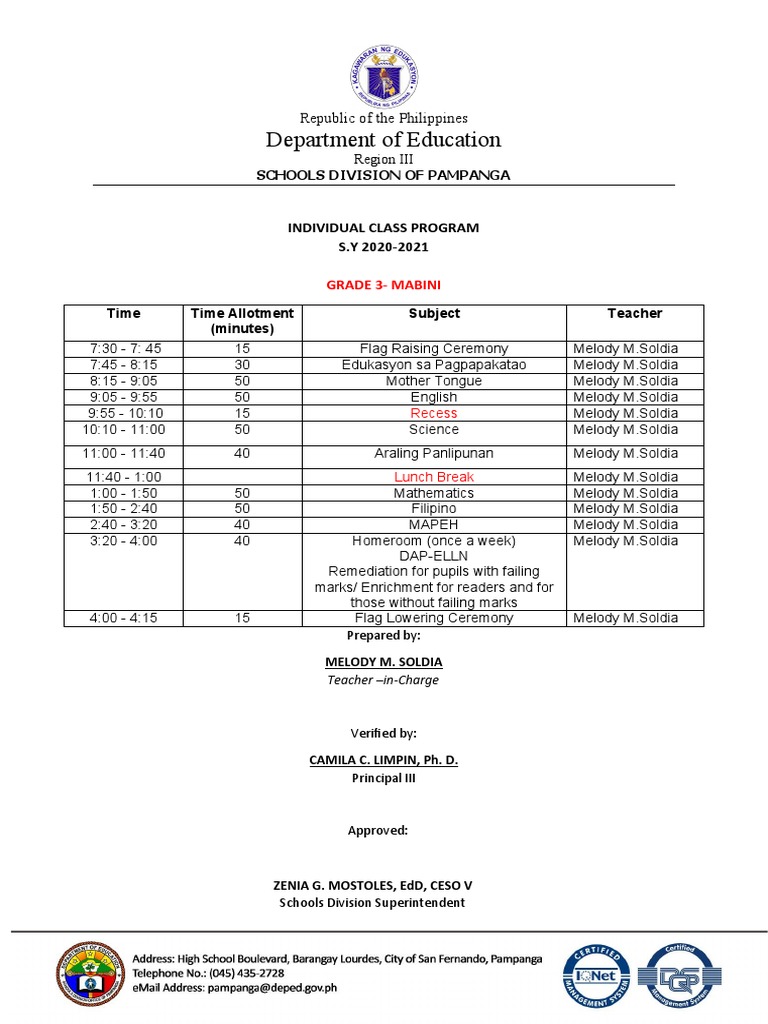 Department of Education: Republic of The Philippines | PDF