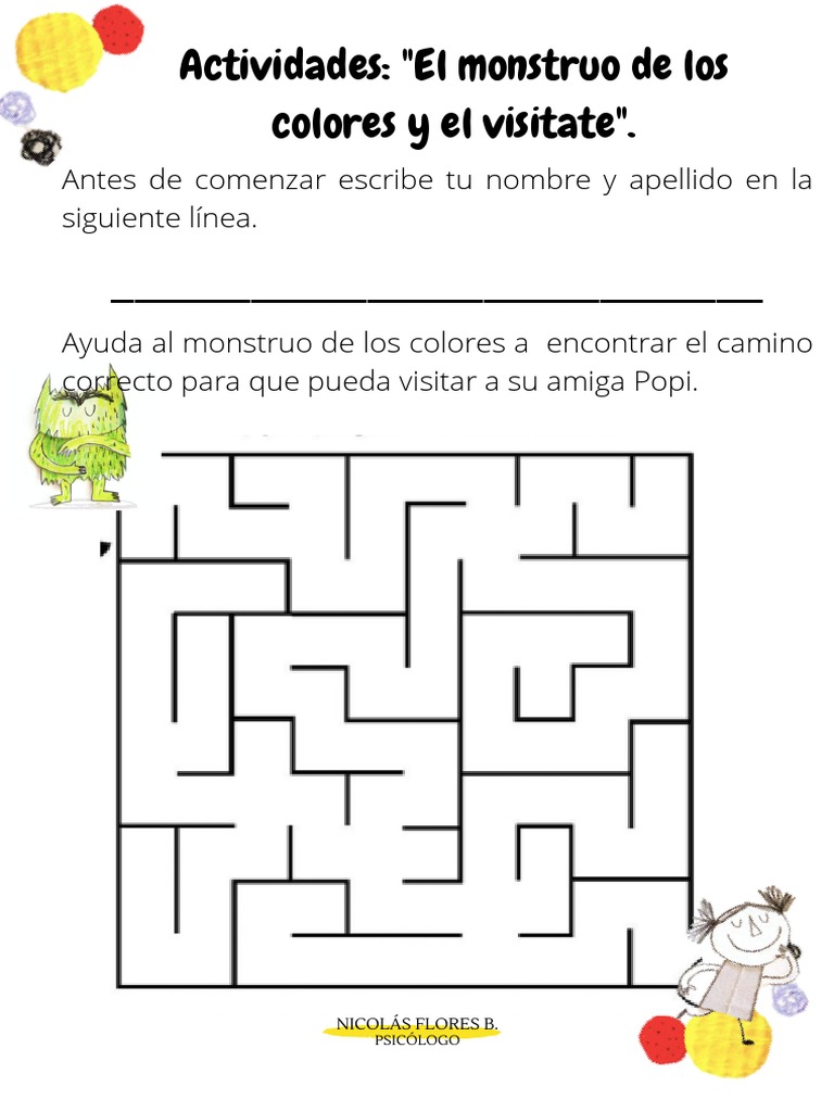 Actividades - El Monstruo de Los Colores y El Visitate | PDF
