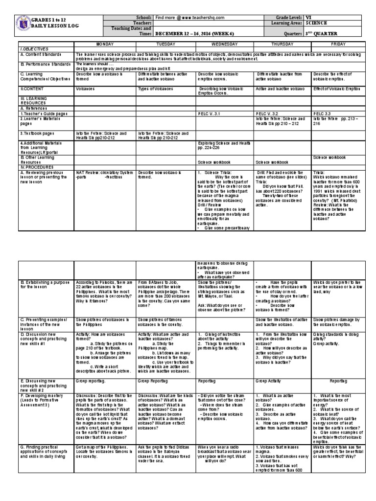 Understanding Volcanoes for Grade VI | PDF | Volcano | Types Of ...