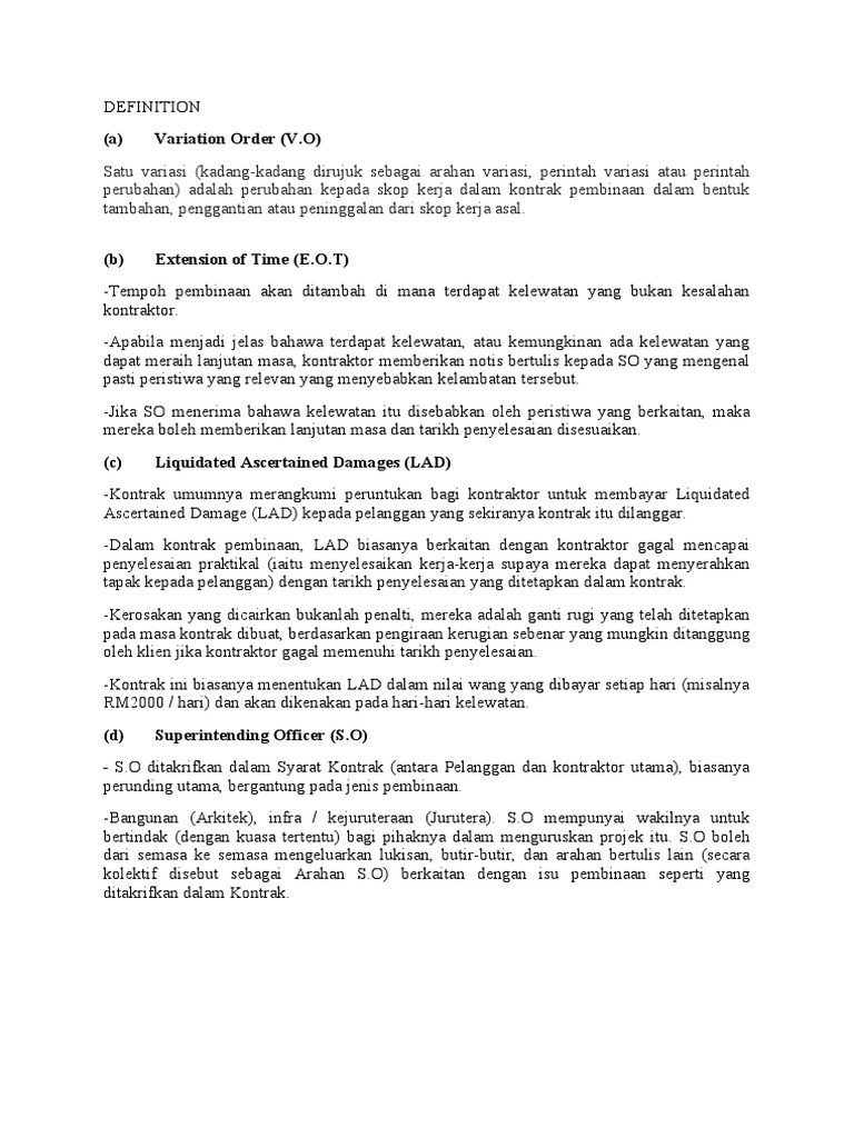 (A) Variation Order (V.O) | PDF