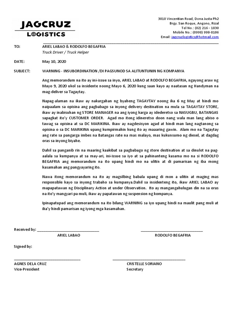 Memo Letter | PDF