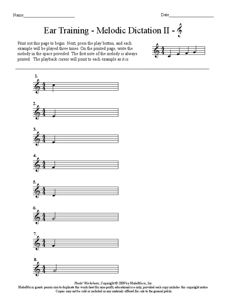 Melodic Dictation II TC | PDF | Games & Activities | Language Arts ...