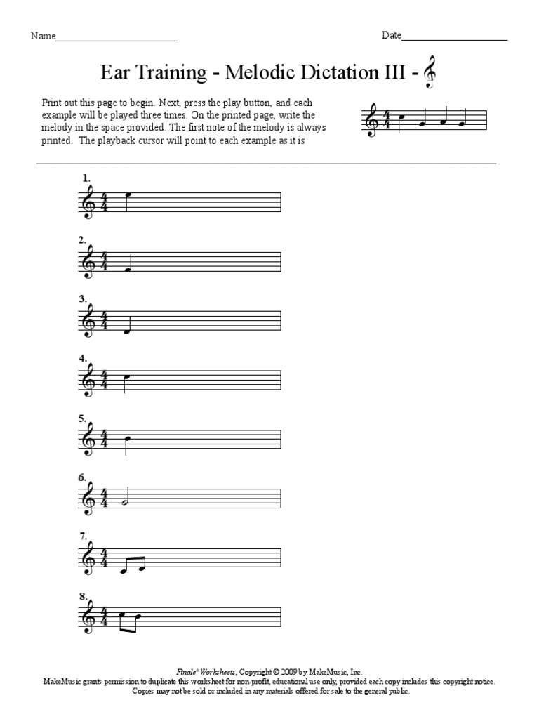 Melodic Dictation III TC | PDF