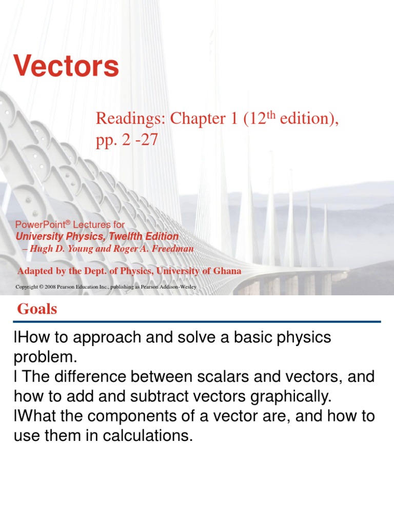 Vectors: Readings: Chapter 1 (12 Edition), Pp. 2 - 27 | PDF | Euclidean Vector | Trigonometric ...