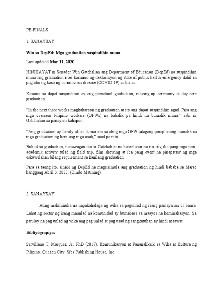 Filipino 2 (Part 1) | PDF