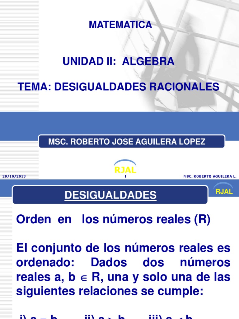 Desigualdades Racionales | PDF | Intervalo (Matemáticas) | Desigualdad ...